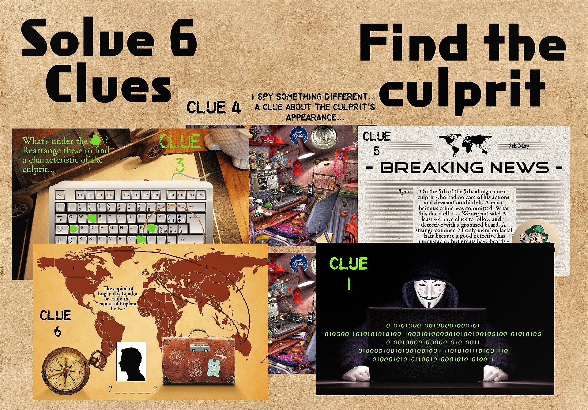 Secret Agent Game Kit, DIY Murder Mystery, Escape Room DIY, Printable ...