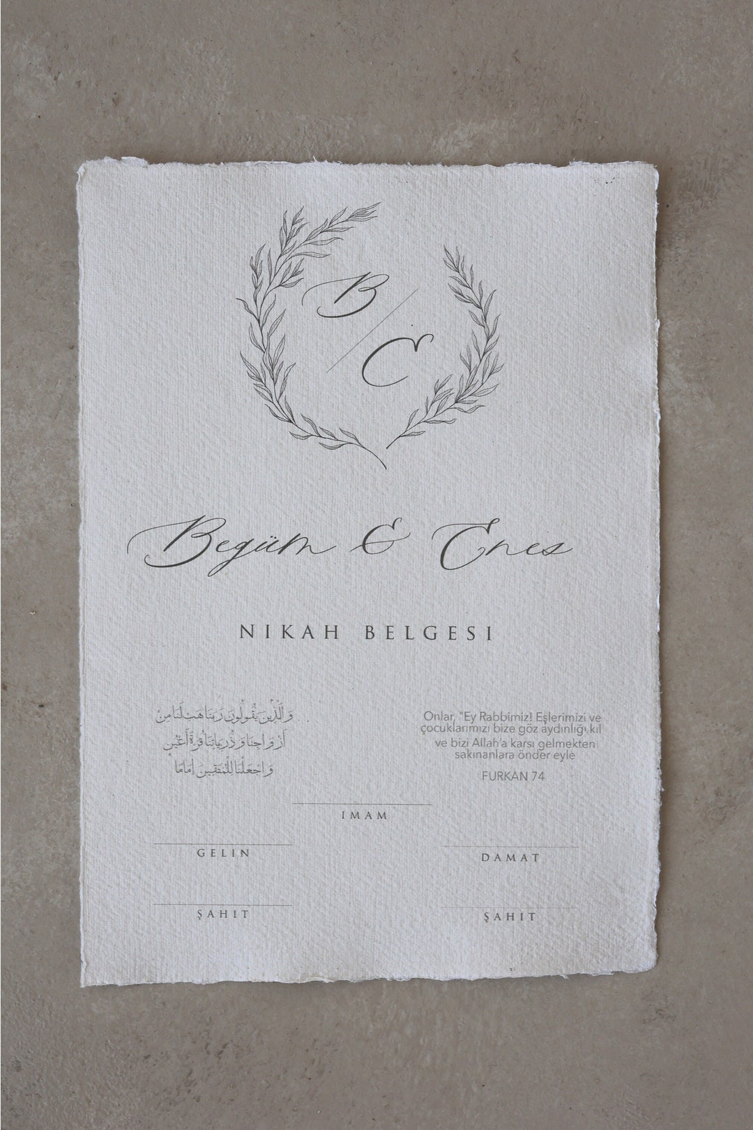 ISLAMIC WEDDING CERTIFICATE | Handmade Paper Highend Paper Gold Flakes ...