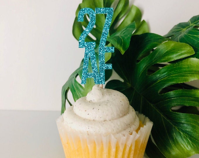 Number 27 Cupcake Toppers, Twenty Seven Food Picks, 27th Birthday ...