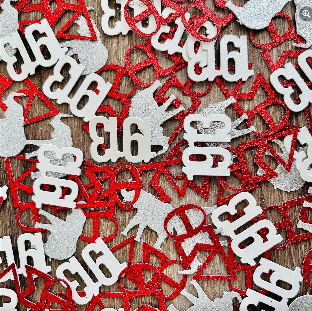 Red and White Sorority Confetti - Etsy