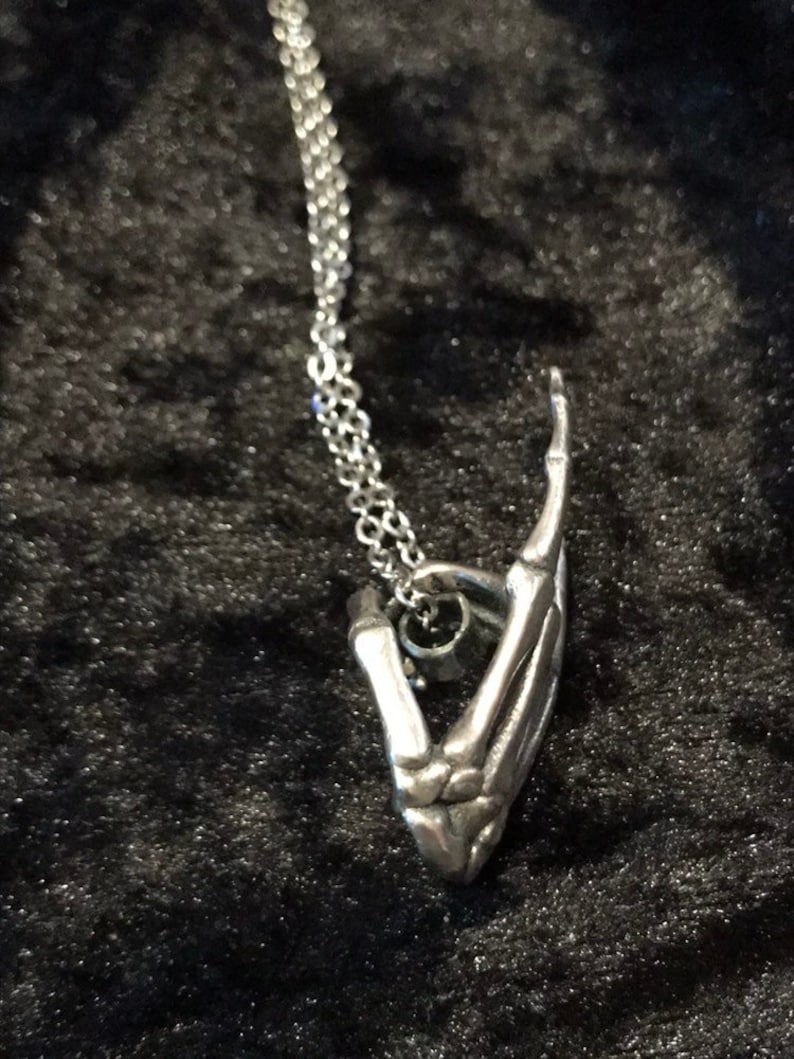 Horns up Pendant Classic Silver Heavy Metal Devil Horns | Etsy