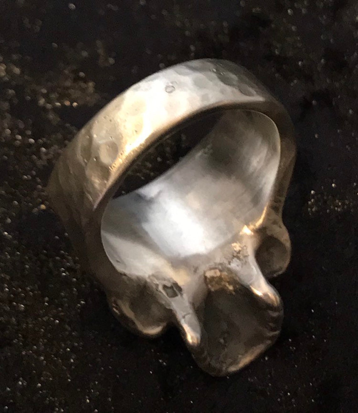Mortem Solid Silver Skull Ring | Etsy