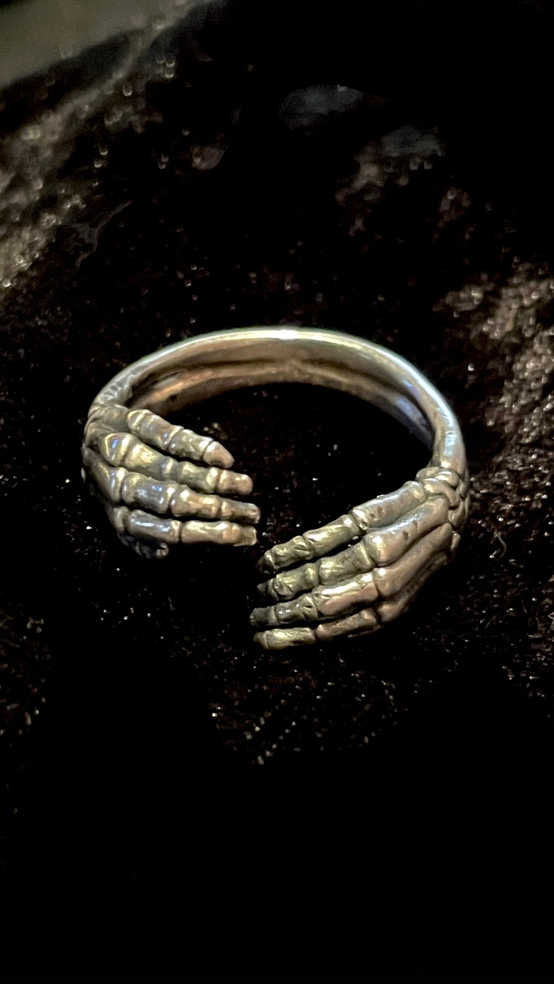 Skeleton Hug Ring. Adjustable Handmade Sterling Silver Hug - Etsy
