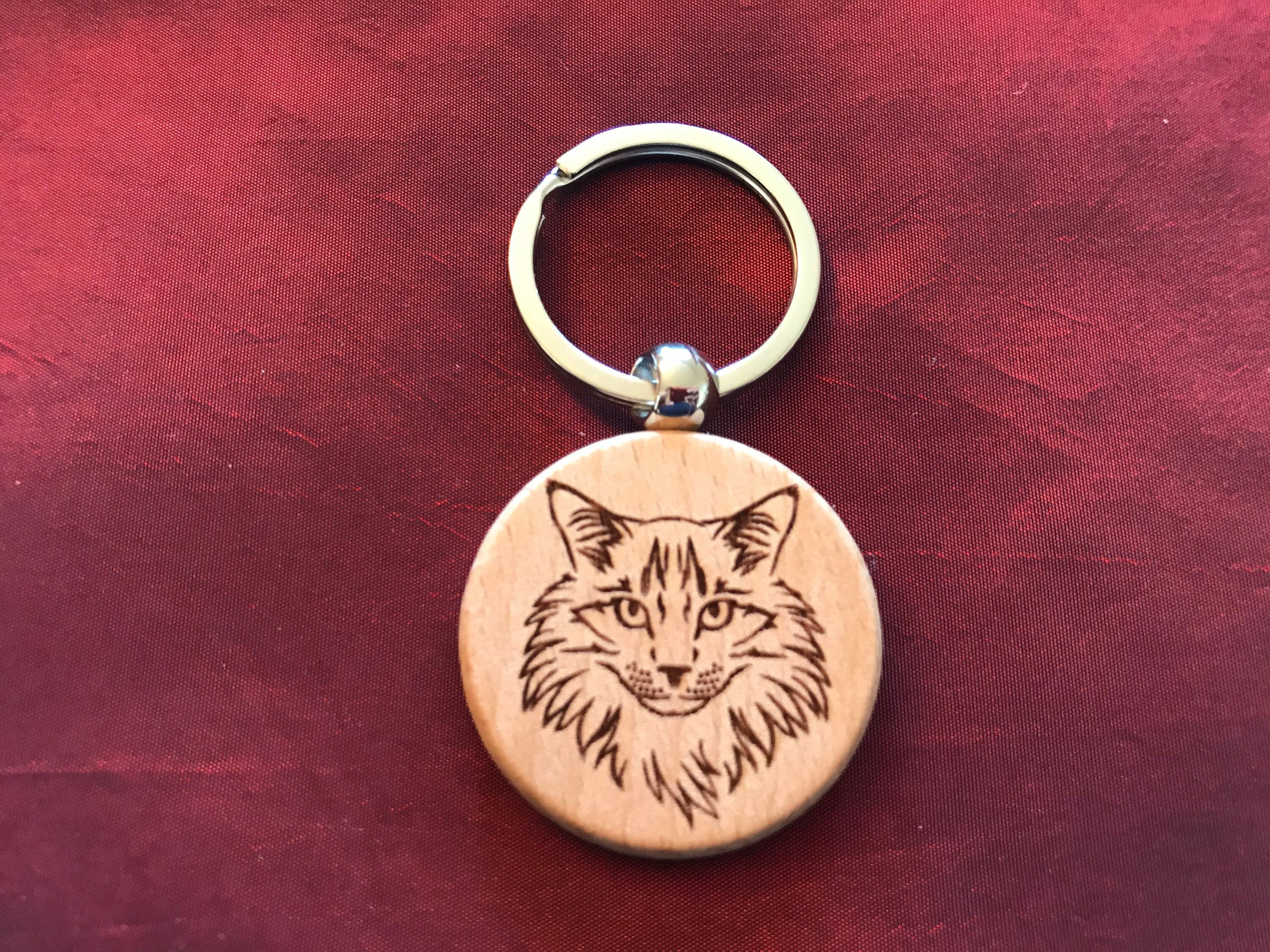 New Personalized Keychain Maine Coon Cat Free Shipping - Etsy
