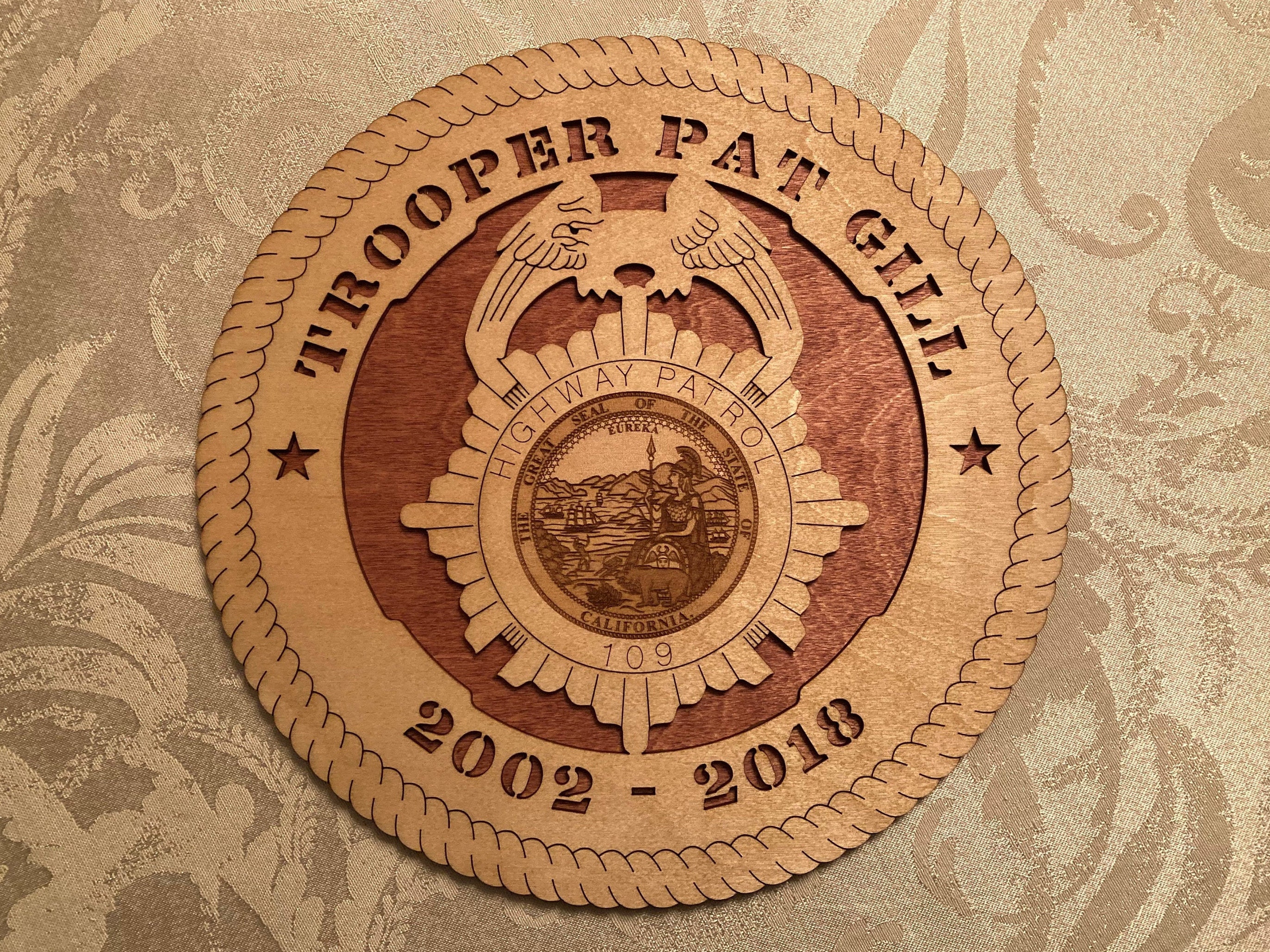 Brand New Personalized Wooden Plaque Highway Patrol State | Etsy