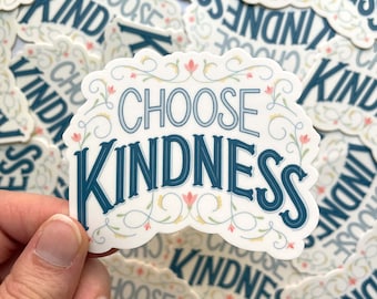 Choose Kindness Modern Boho Waterproof Sticker - Etsy