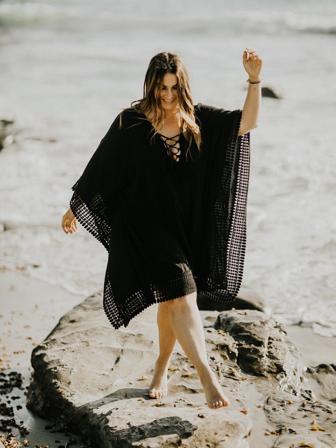 Georgina Plus Size Caftan, Plus Size Black Caftan, Plus Size Black ...