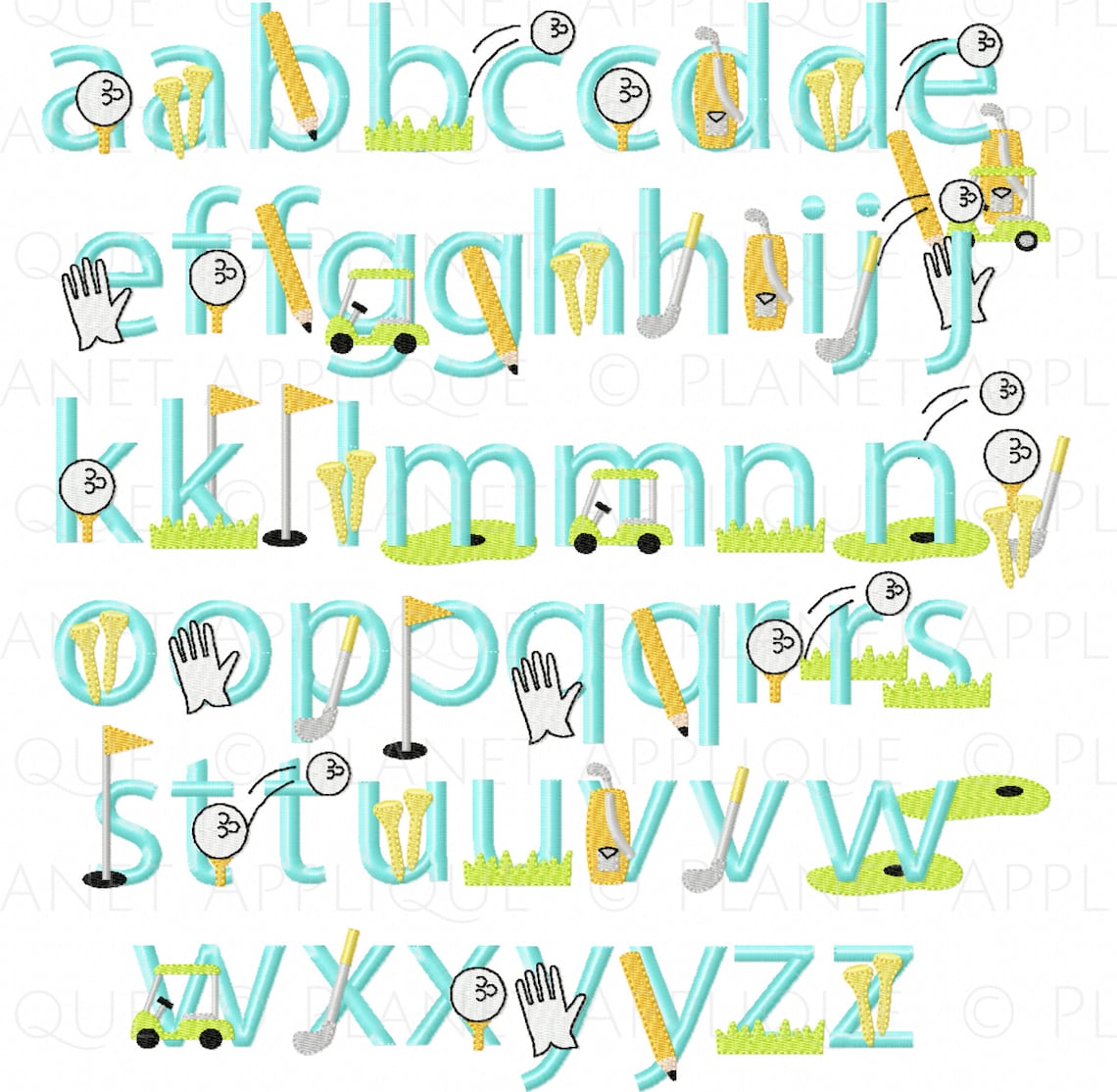 Golf Font Monogram Font Alphabet Machine Embroidery Design - Etsy
