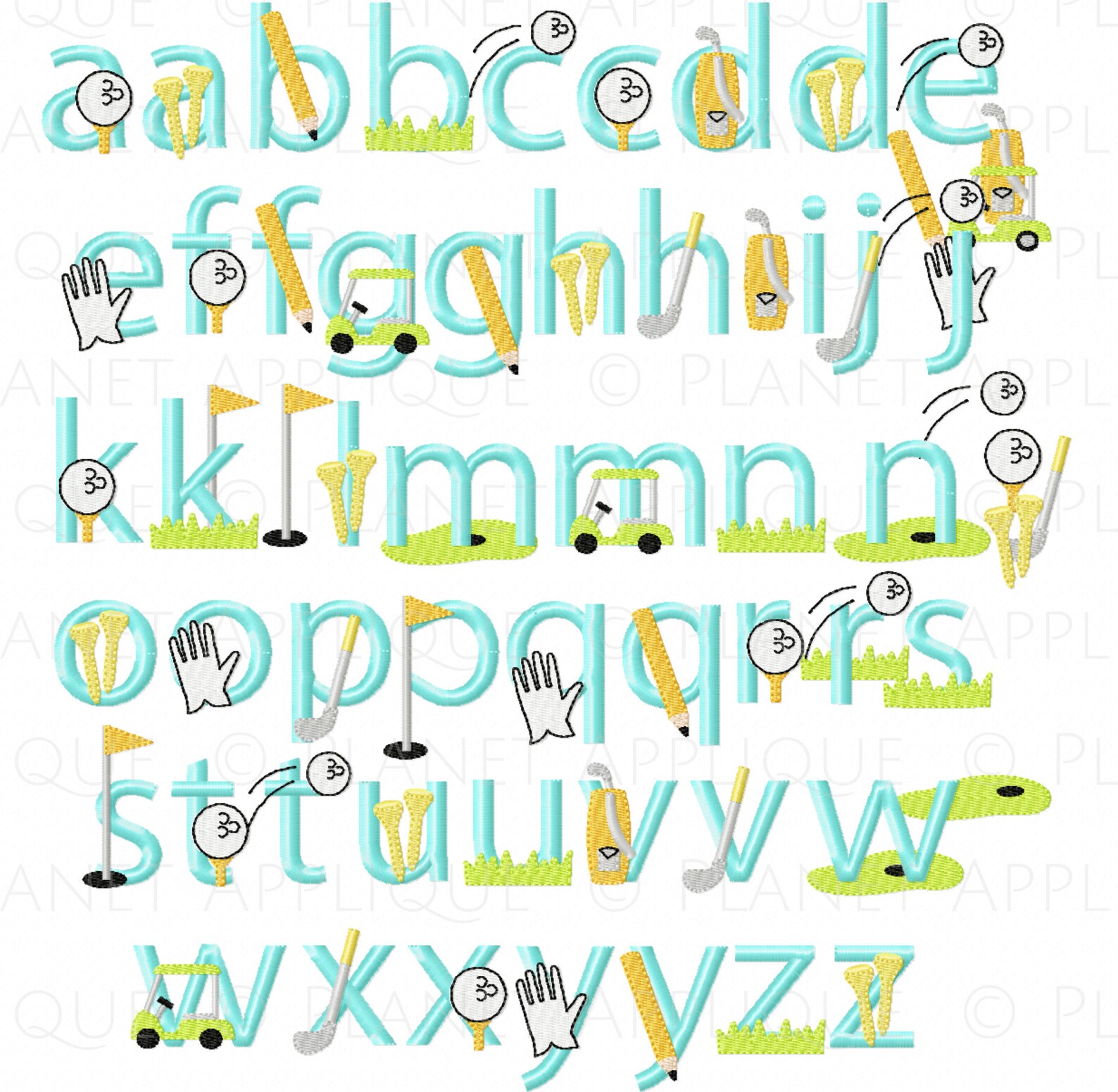 Golf Font Monogram Font Alphabet Machine Embroidery Design - Etsy