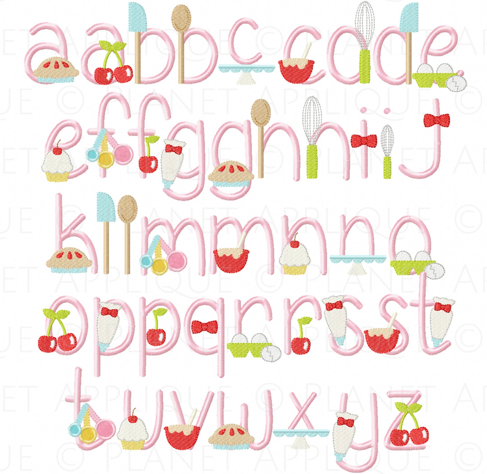 Very Cherry Baker Monogram Font Alphabet Machine Embroidery Design - Etsy
