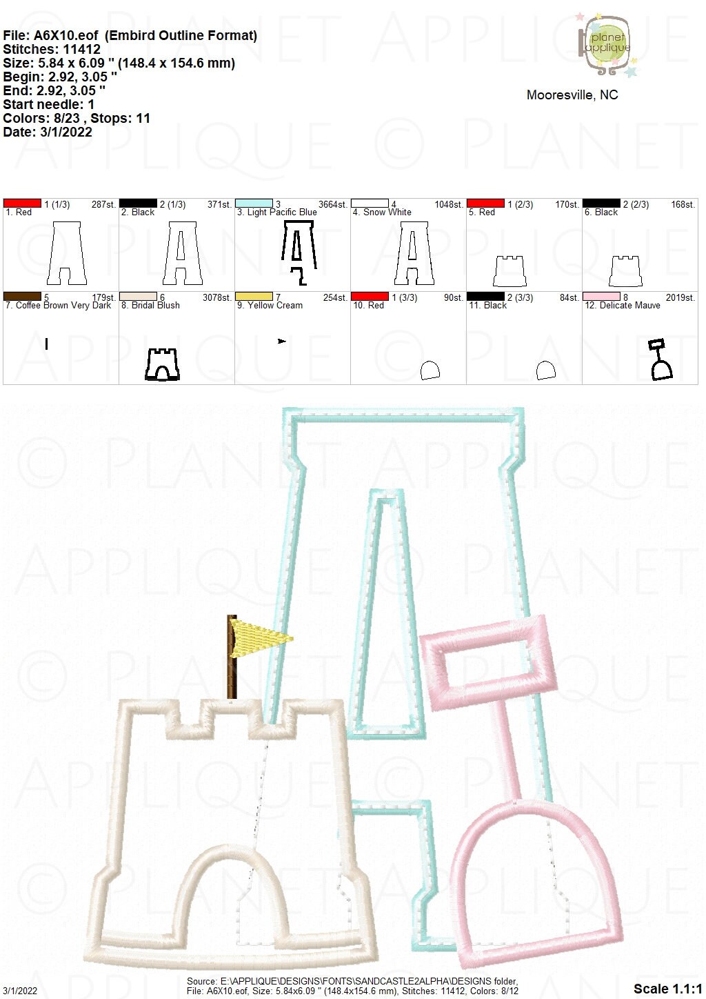 Sand Castle 2 Applique Alphabet Monogram Font Machine - Etsy