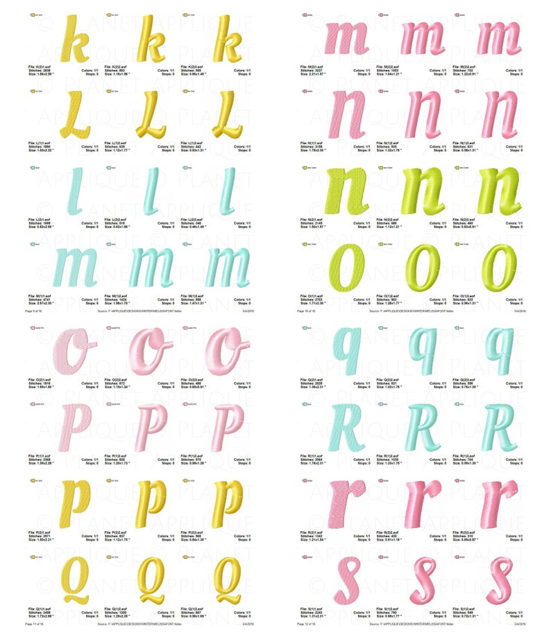 Melissa Script Monogram Font Alphabet Machine Embroidery - Etsy