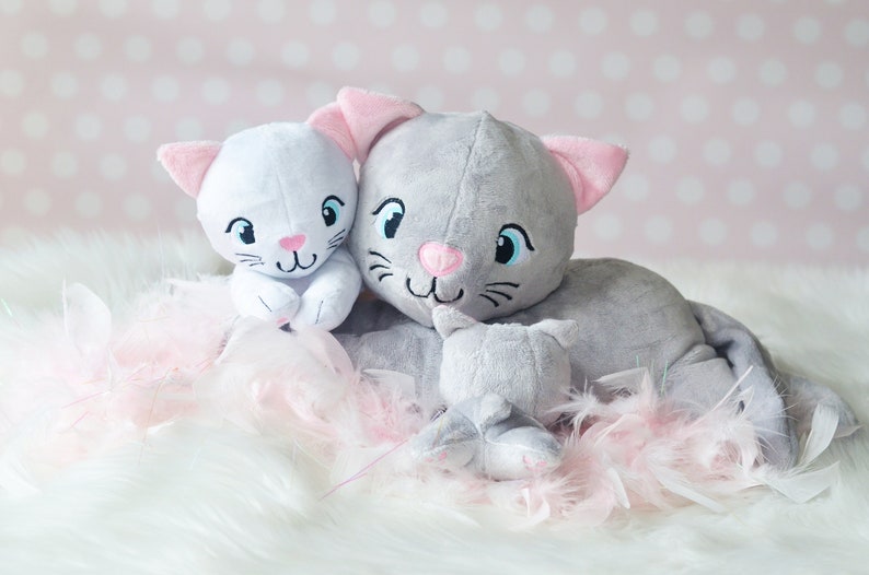 In the Hoop Luna Kitty and Babies Cat Plush Softie Machine Embroidery ...