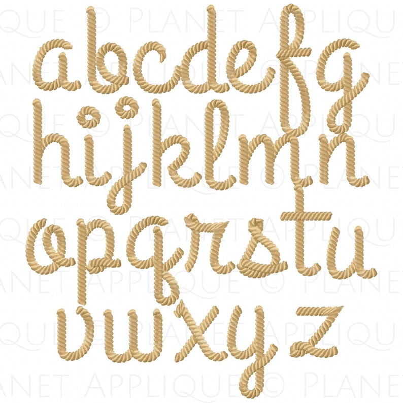 Rope Script Monogram Font Alphabet Machine Embroidery Designs - Etsy