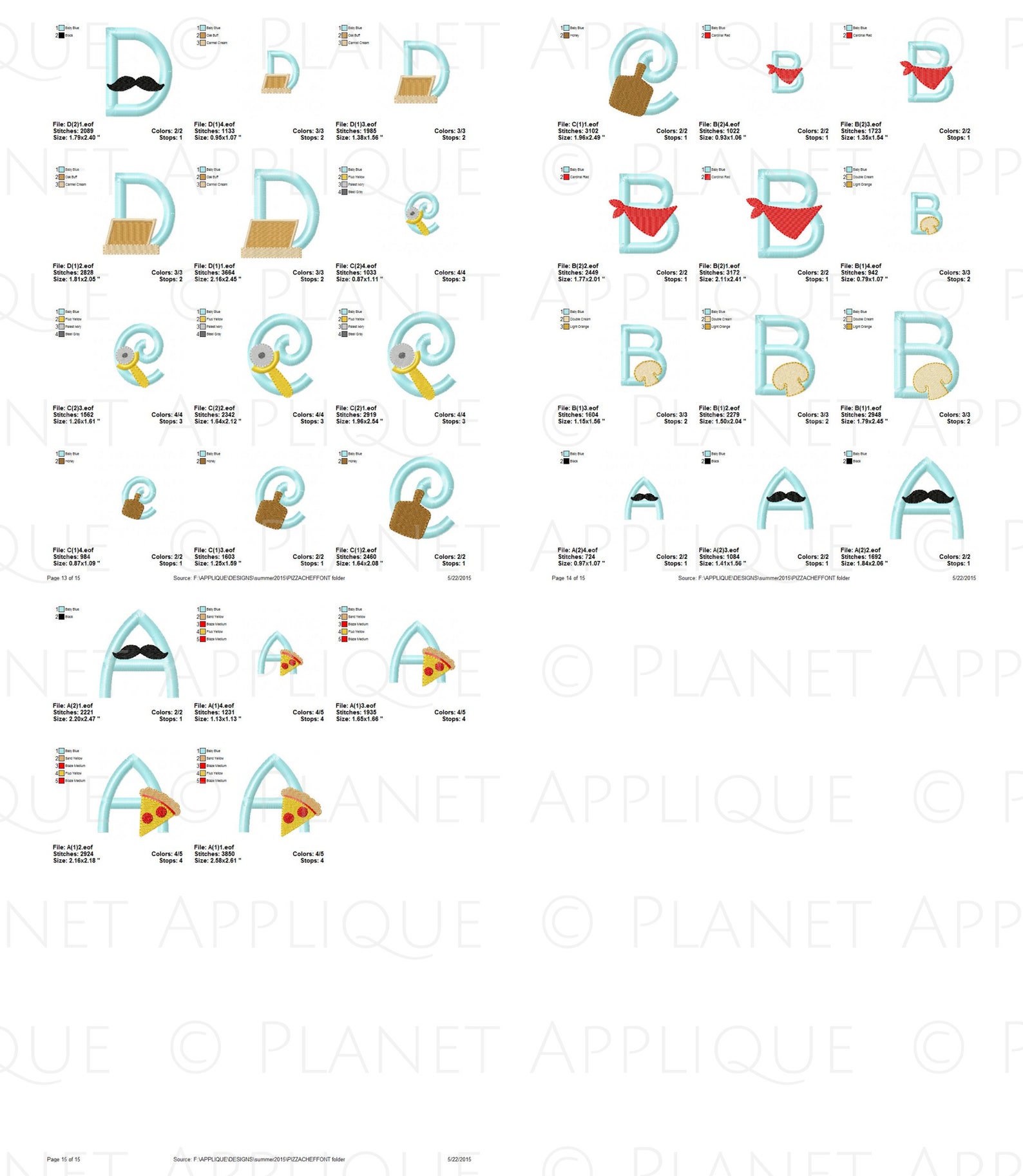 Pizza Party Font Monogram Font Alphabet Machine Embroidery - Etsy