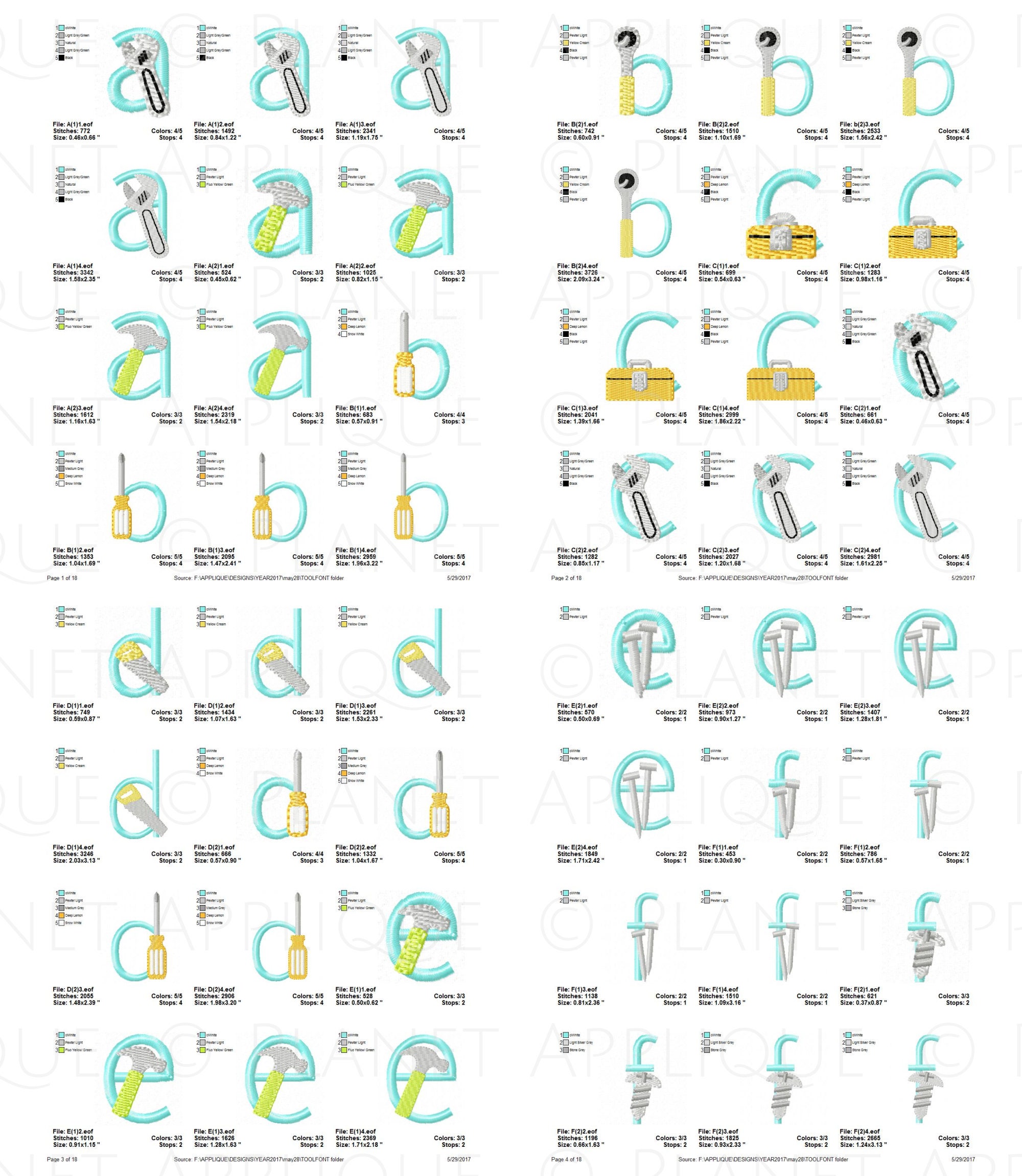 Tool Font Monogram Machine Embroidery Design Alphabet for - Etsy