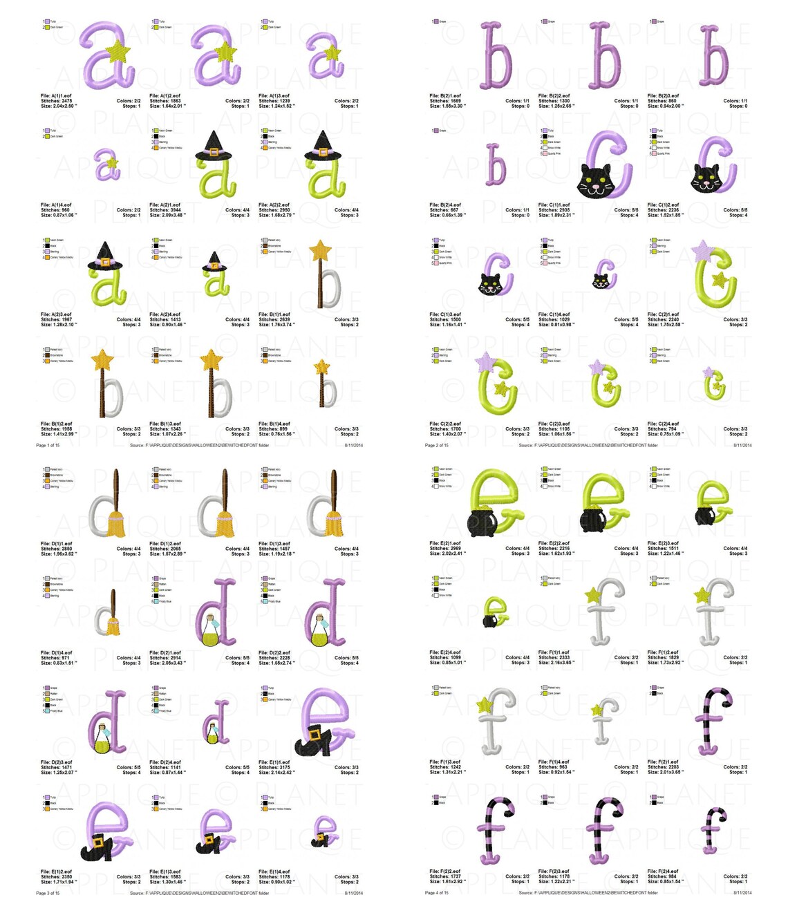 Bewitched Alphabet Halloween Monogram Font Machine Embroidery - Etsy
