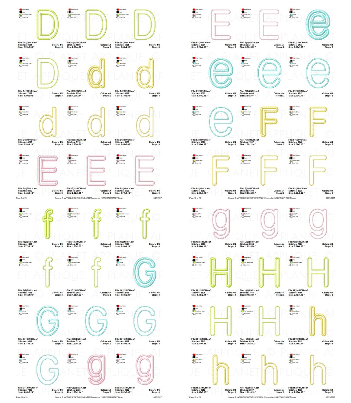 Jared Plain Letter Applique Alphabet Monogram Font Machine | Etsy UK