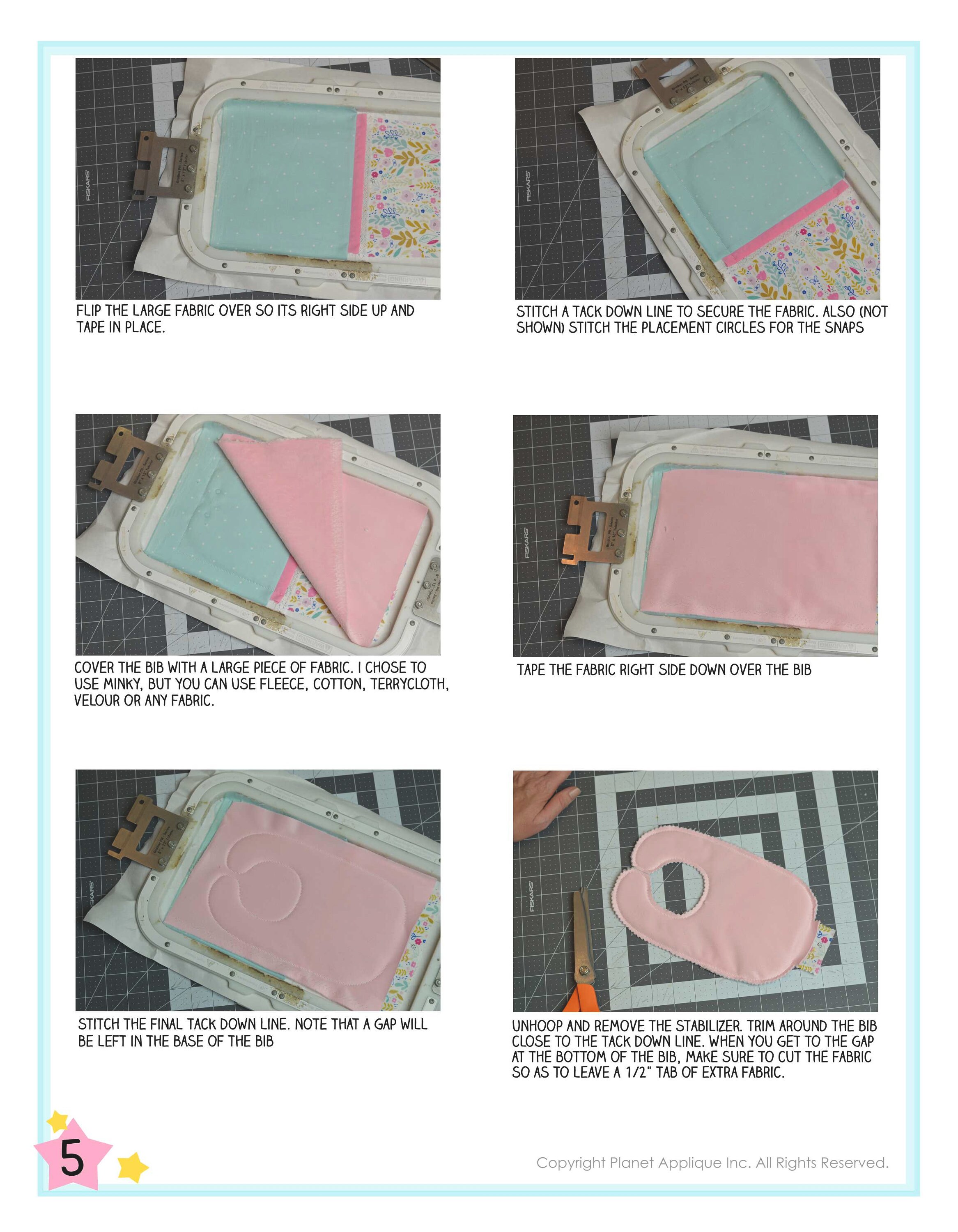 In the Hoop Doll Baby Bib Design for Machine Embroidery Digital ITH ...