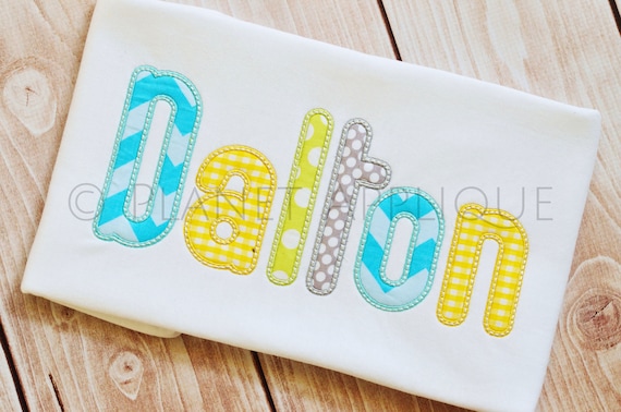 Dalton Plain Letter Applique Alphabet Monogram Font Machine - Etsy