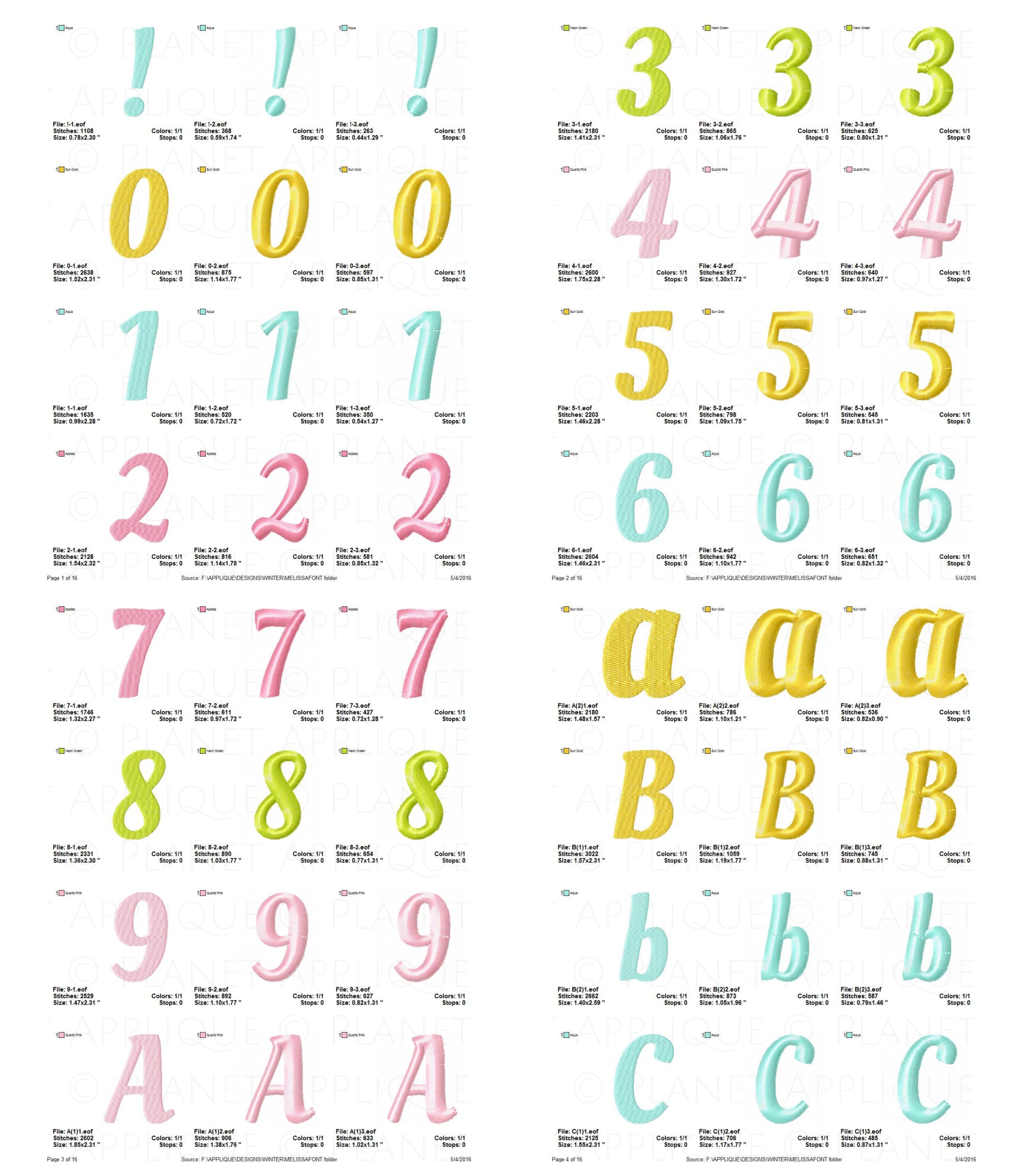 Melissa Script Monogram Font Alphabet Machine Embroidery - Etsy