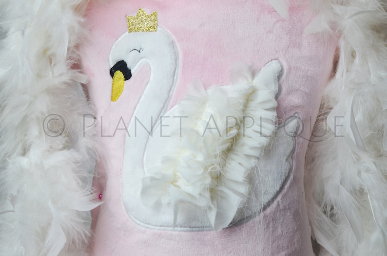 Ruffle 3D Swan Applique Machine Embroidery Design - Etsy