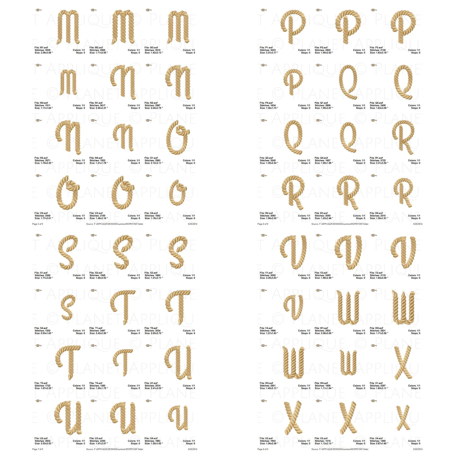 Rope Script Monogram Font Alphabet Machine Embroidery Designs - Etsy