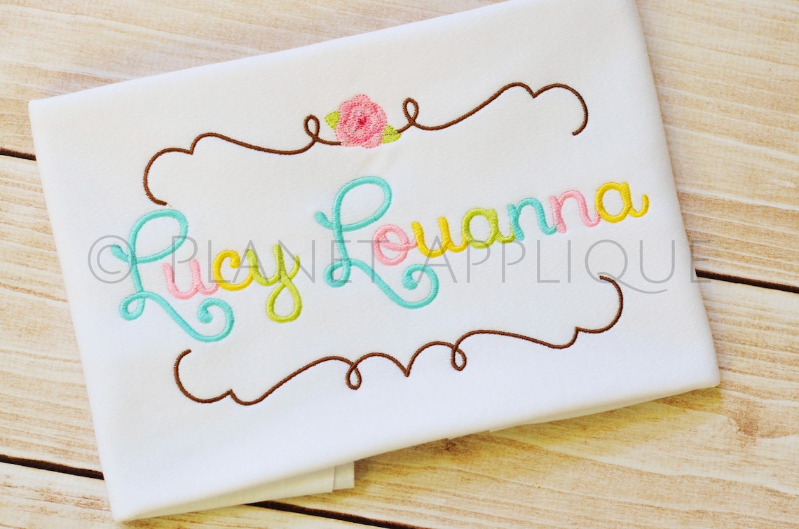 Lucy Monogram Cursive Script Alphabet Font Machine Embroidery Designs ...