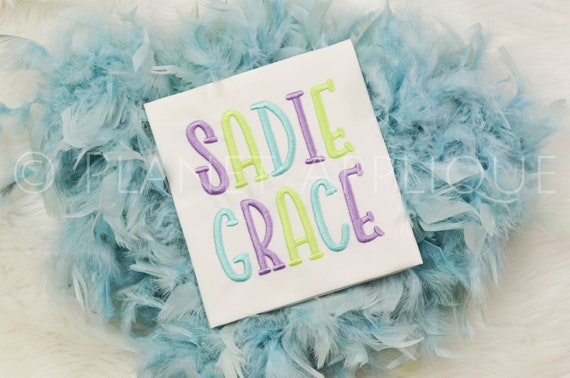 Sadie Monogram Font Alphabet Machine Embroidery Design Plain - Etsy