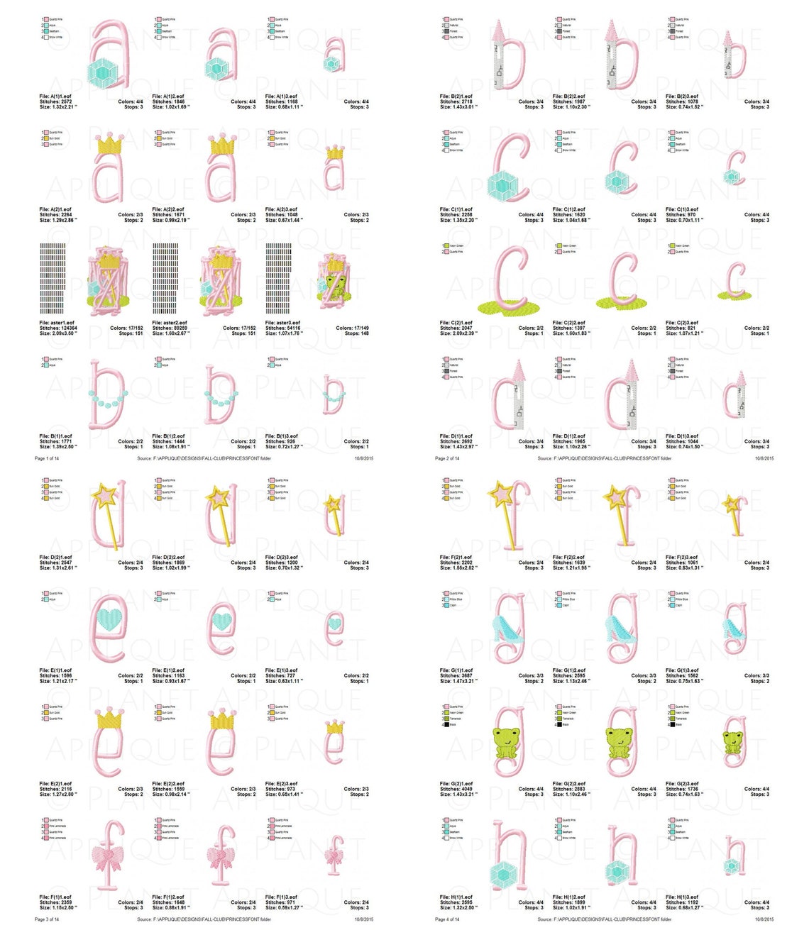 Princess Monogram Font Machine Embroidery Designs Fantasy - Etsy