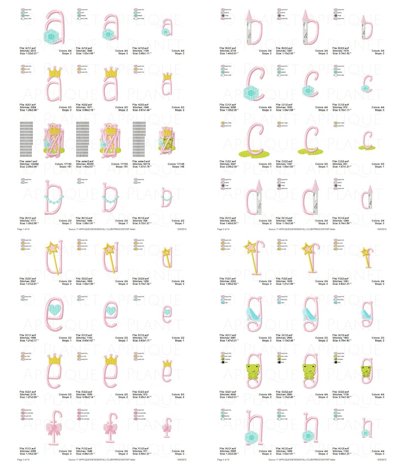 Princess Monogram Font Machine Embroidery Designs Fantasy - Etsy