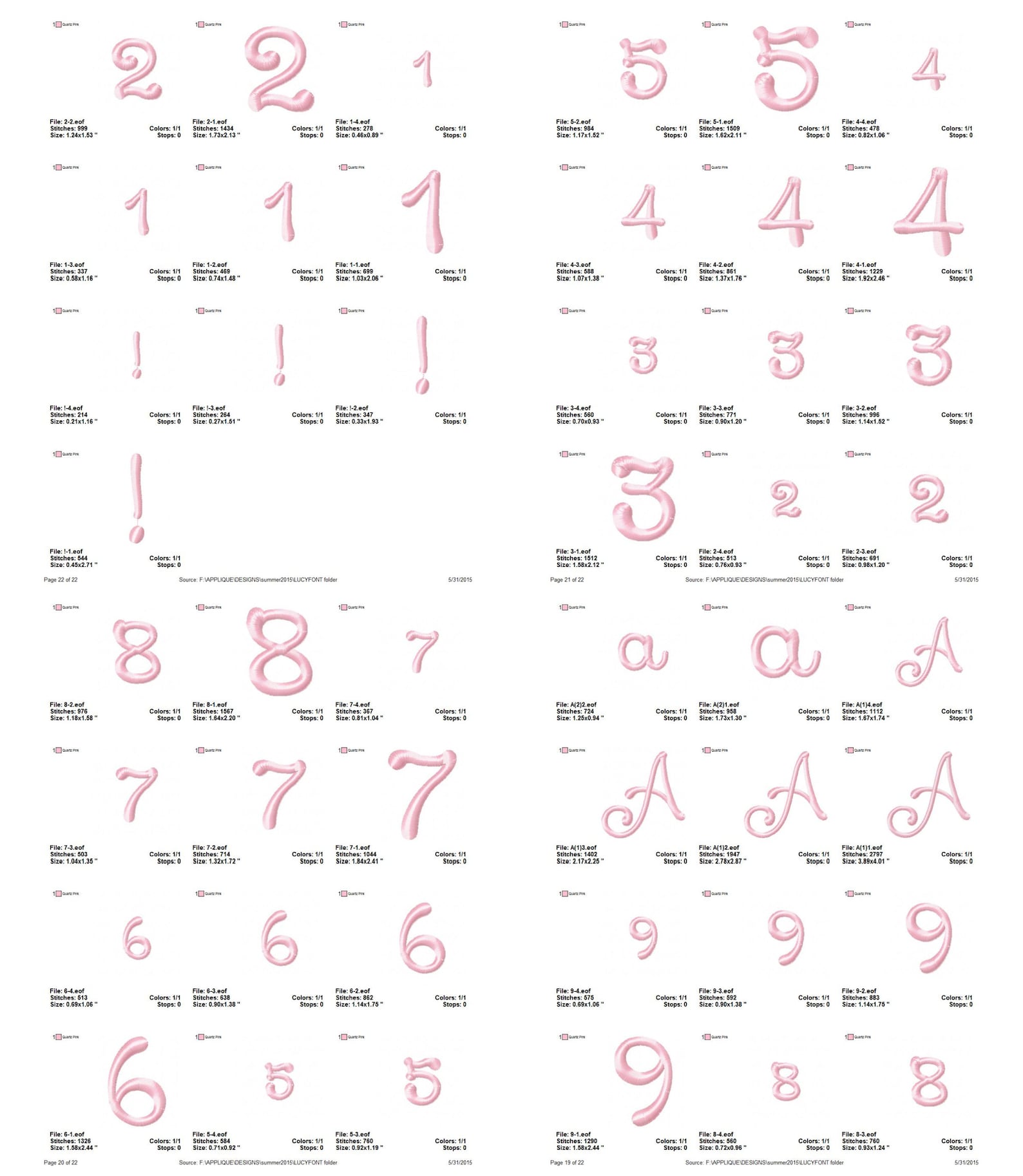 Lucy Monogram Cursive Script Alphabet Font Machine Embroidery Designs ...