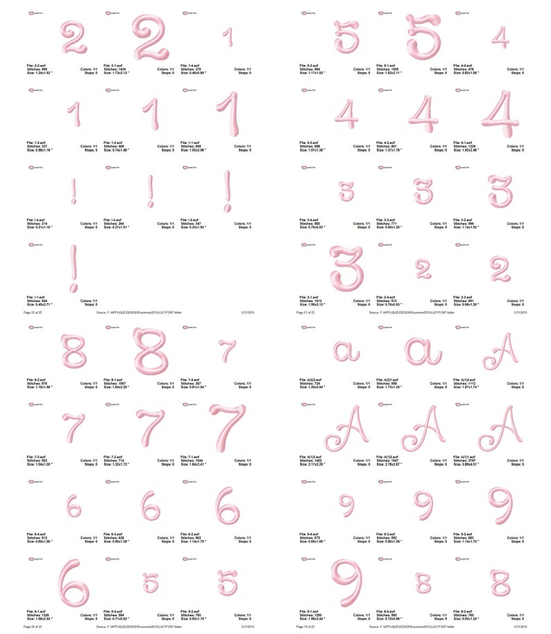 Lucy Monogram Cursive Script Alphabet Font Machine Embroidery Designs ...