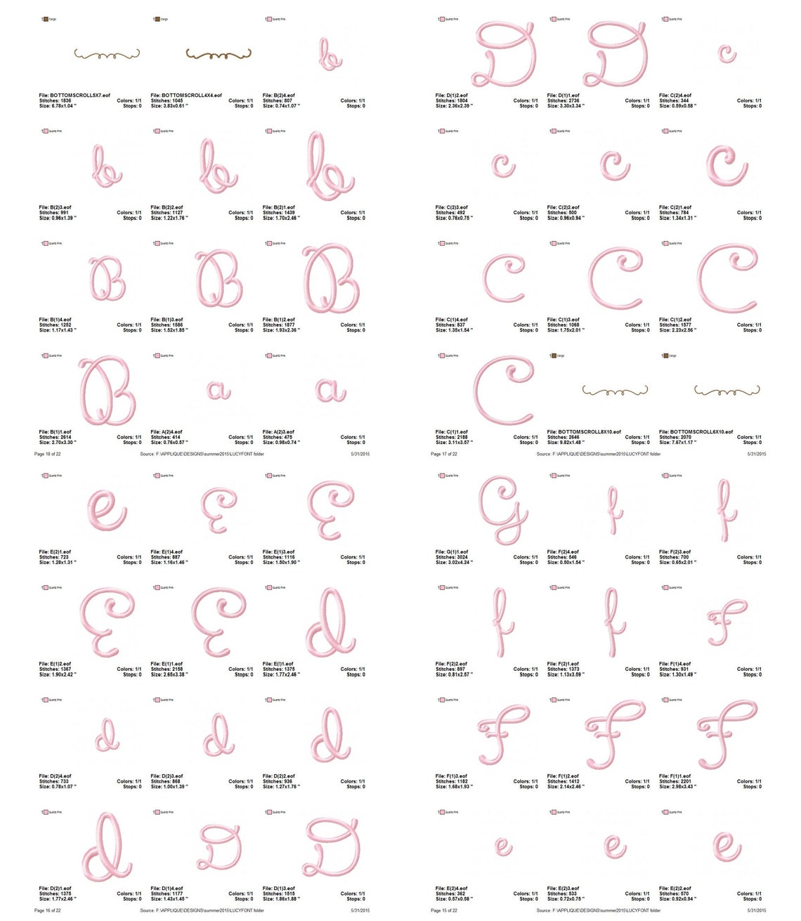 Lucy Monogram Cursive Script Alphabet Font Machine Embroidery - Etsy