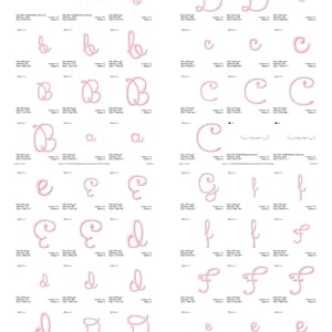 Lucy Monogram Cursive Script Alphabet Font Machine Embroidery Designs ...