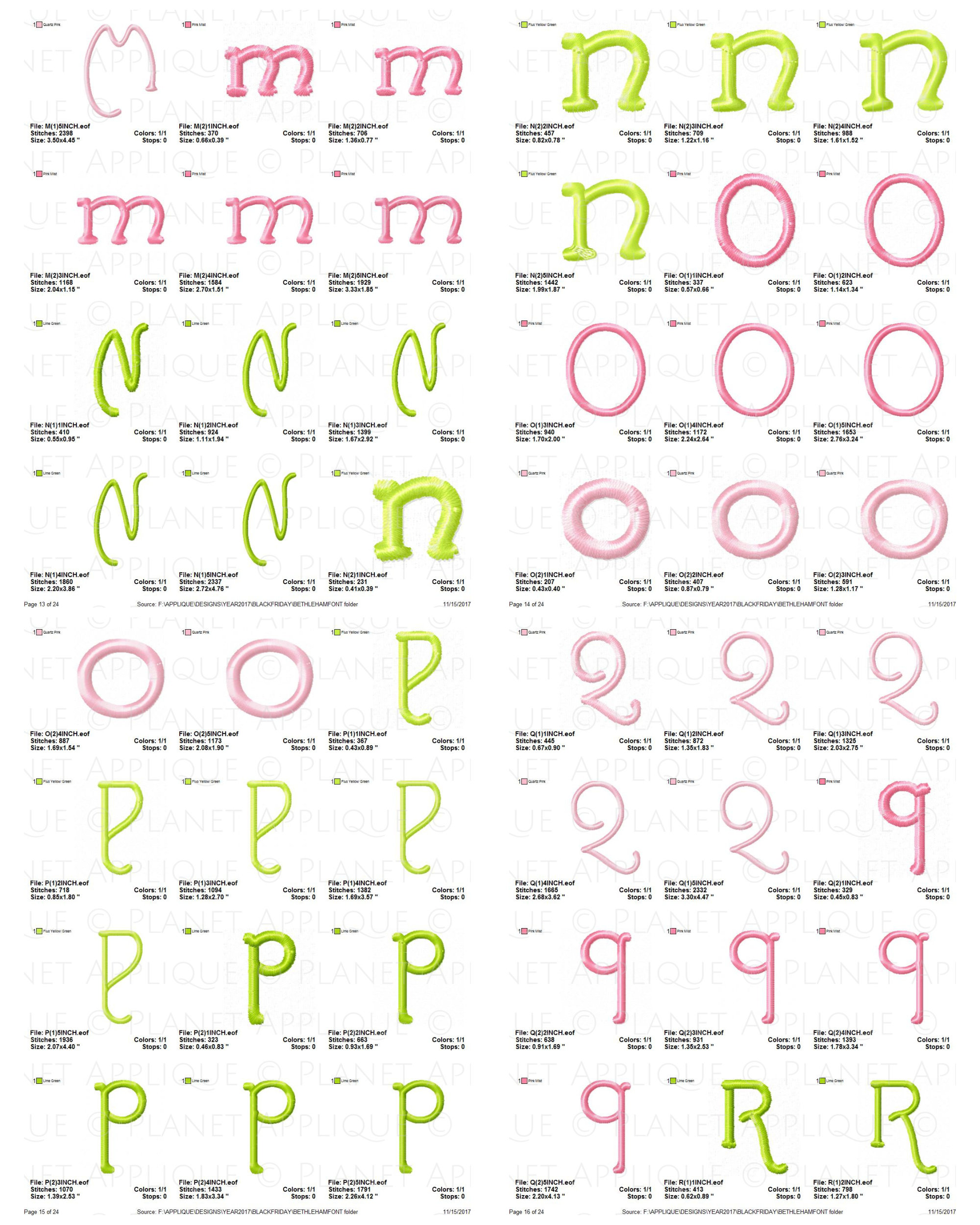 Bethlehem Alphabet Monogram Font Machine Embroidery Designs | Etsy