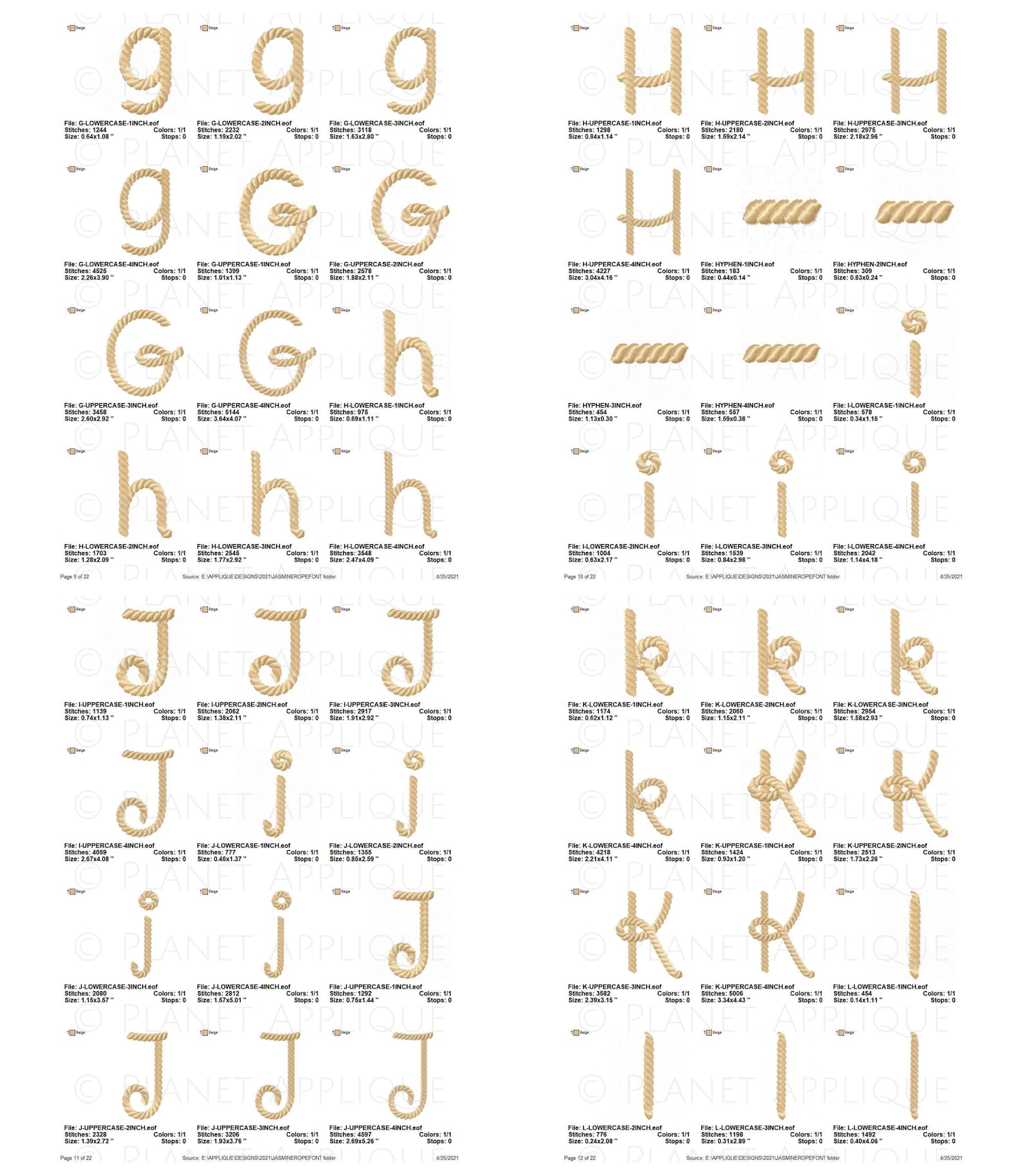 Jasmine Rope Script Monogram Font Alphabet Machine Embroidery Designs ...