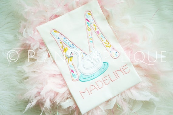 Swan Lake Monogram Font Machine Embroidery Designs | Etsy