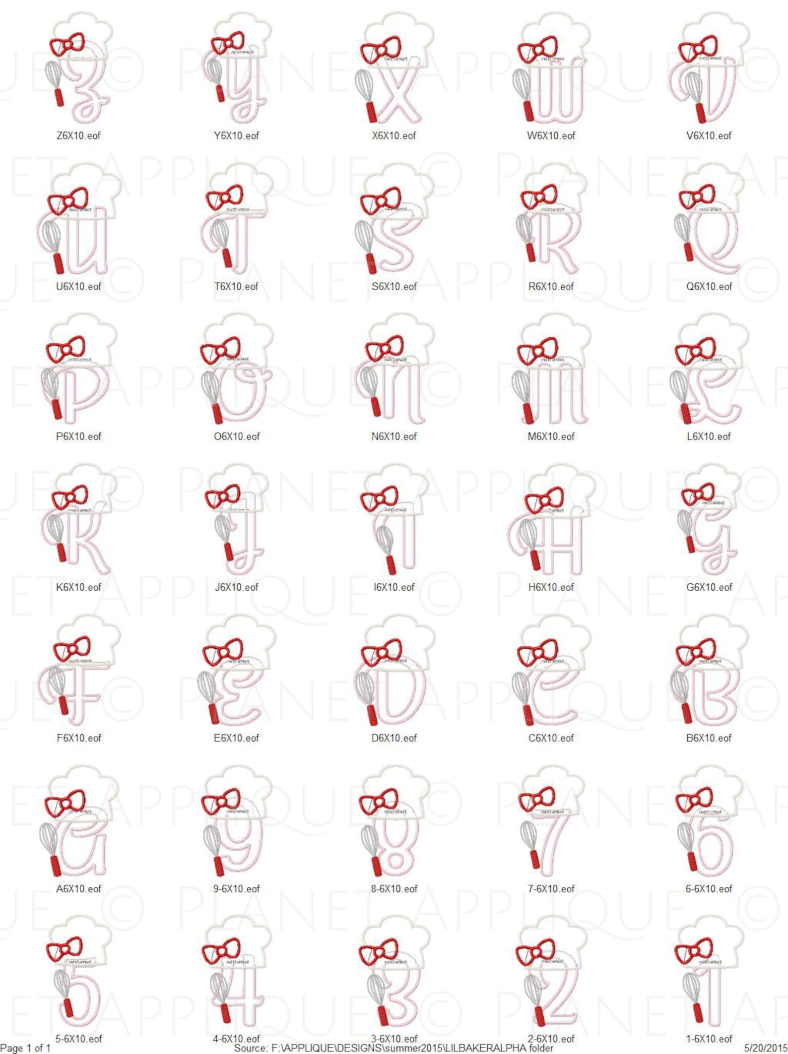 Lil Baker Applique Alphabet Monogram Font Machine Embroidery Design for ...