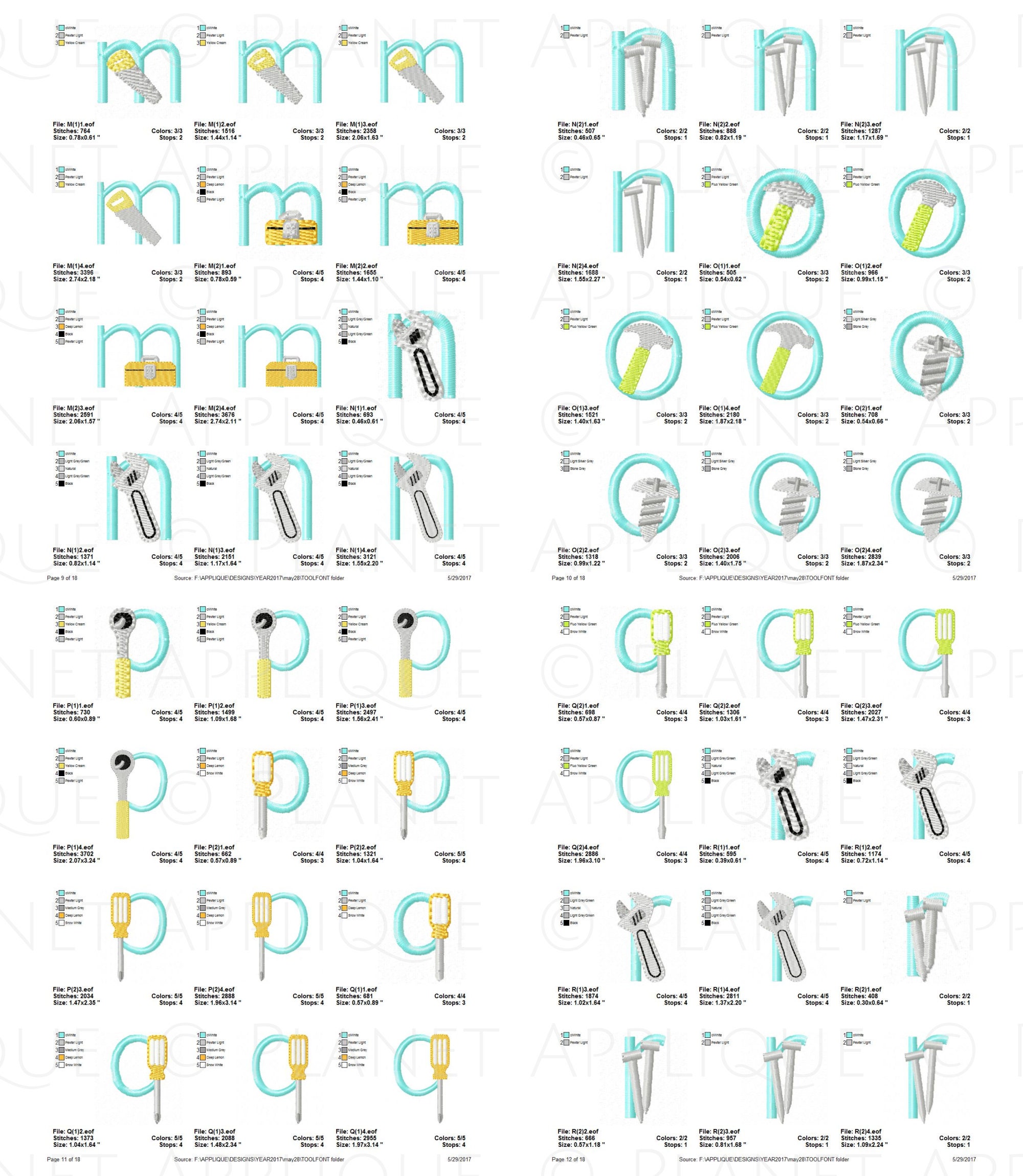 Tool Font Monogram Machine Embroidery Design Alphabet for - Etsy