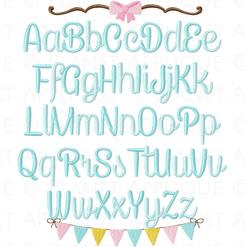 Madeline Cursive Script Monogram Font Machine Embroidery - Etsy