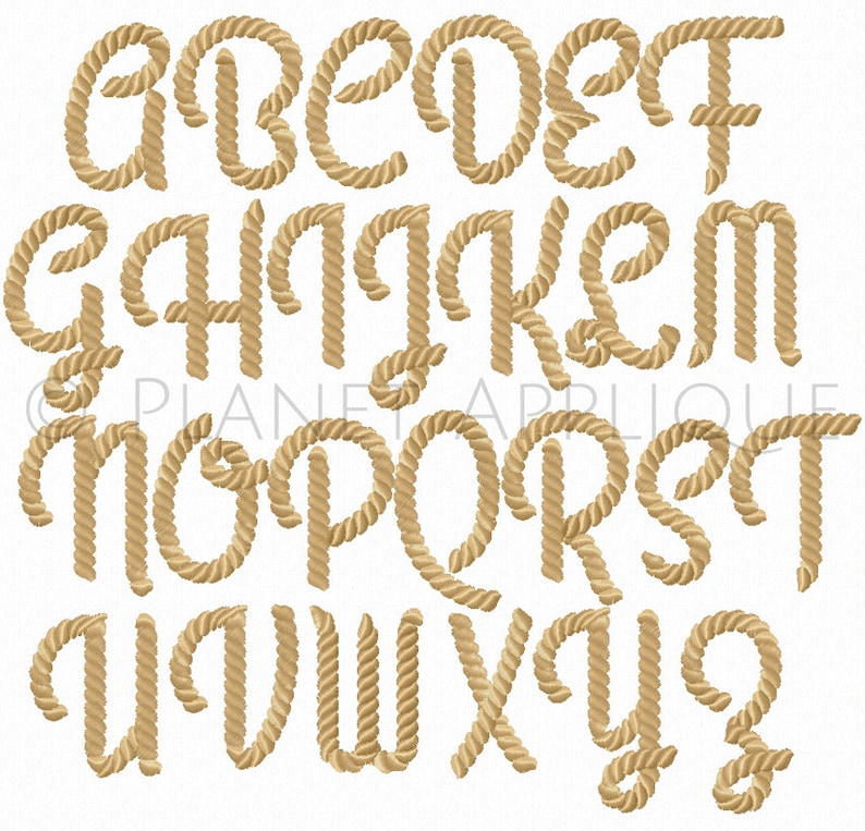 Rope Script Monogram Font Alphabet Machine Embroidery Designs - Etsy