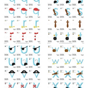 Pirate Monogram Font Alphabet Machine Embroidery Design Nautical ...