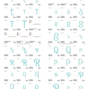 Madeline Cursive Script Monogram Font Machine Embroidery Designs - Etsy