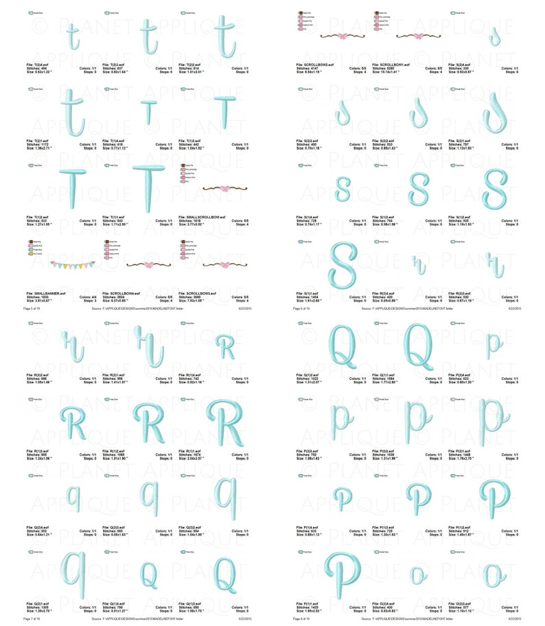 Madeline Cursive Script Monogram Font Machine Embroidery - Etsy