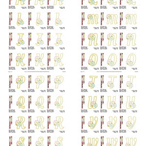 Bloom 2 Cursive Script Monogram Applique Alphabet Font Machine ...