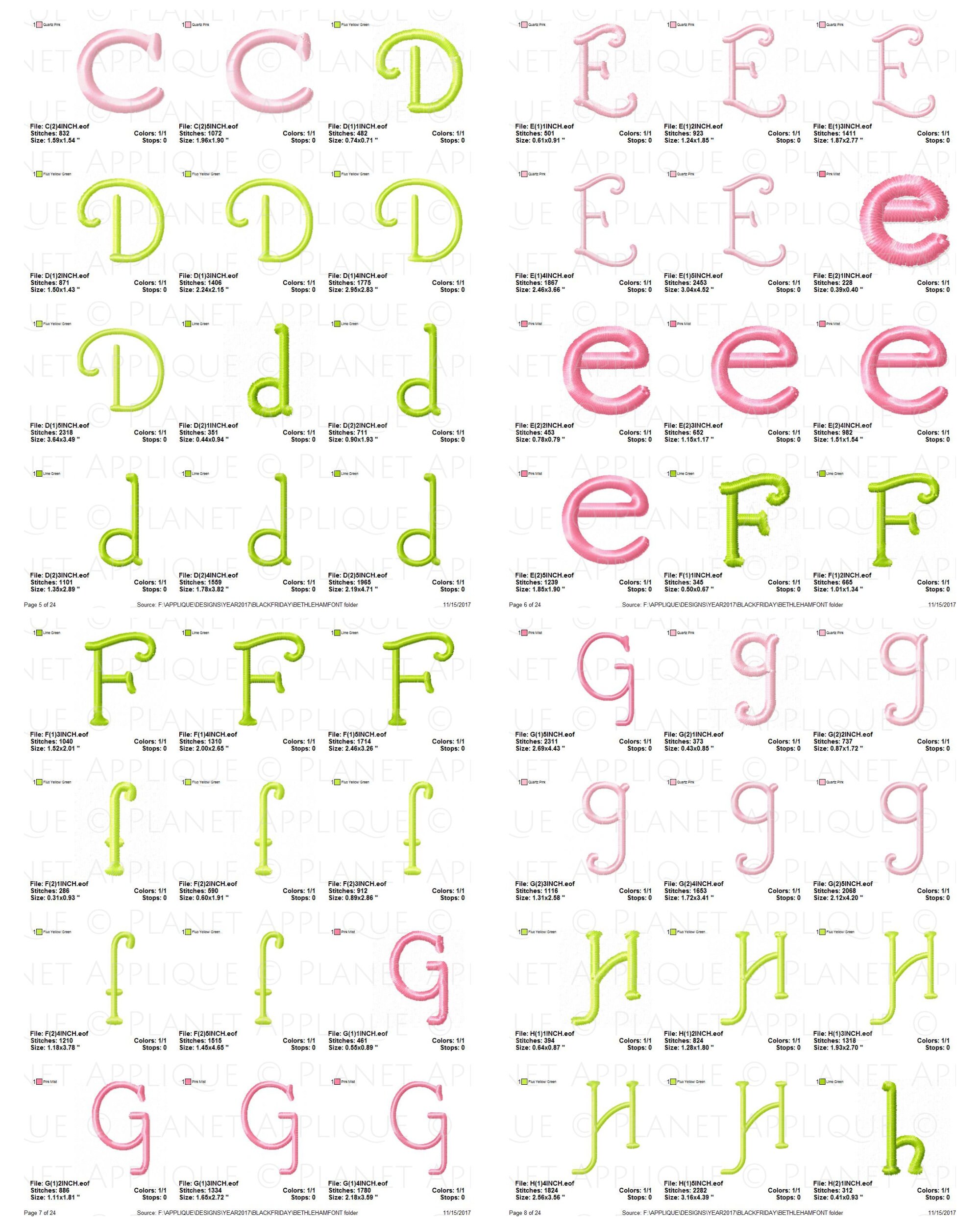 Bethlehem Alphabet Monogram Font Machine Embroidery Designs | Etsy