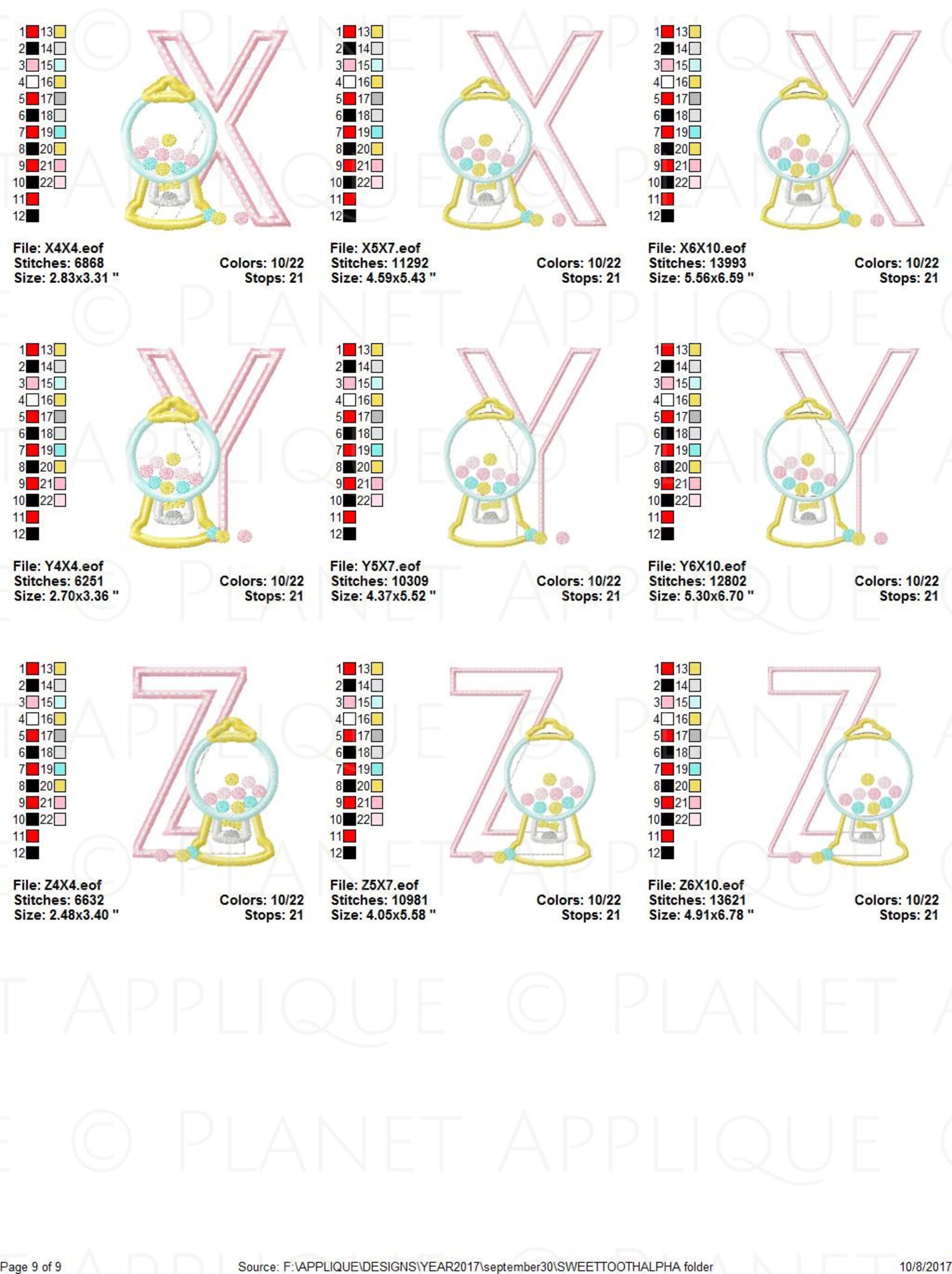 Gumball Applique Alphabet Monogram Font Machine Embroidery - Etsy