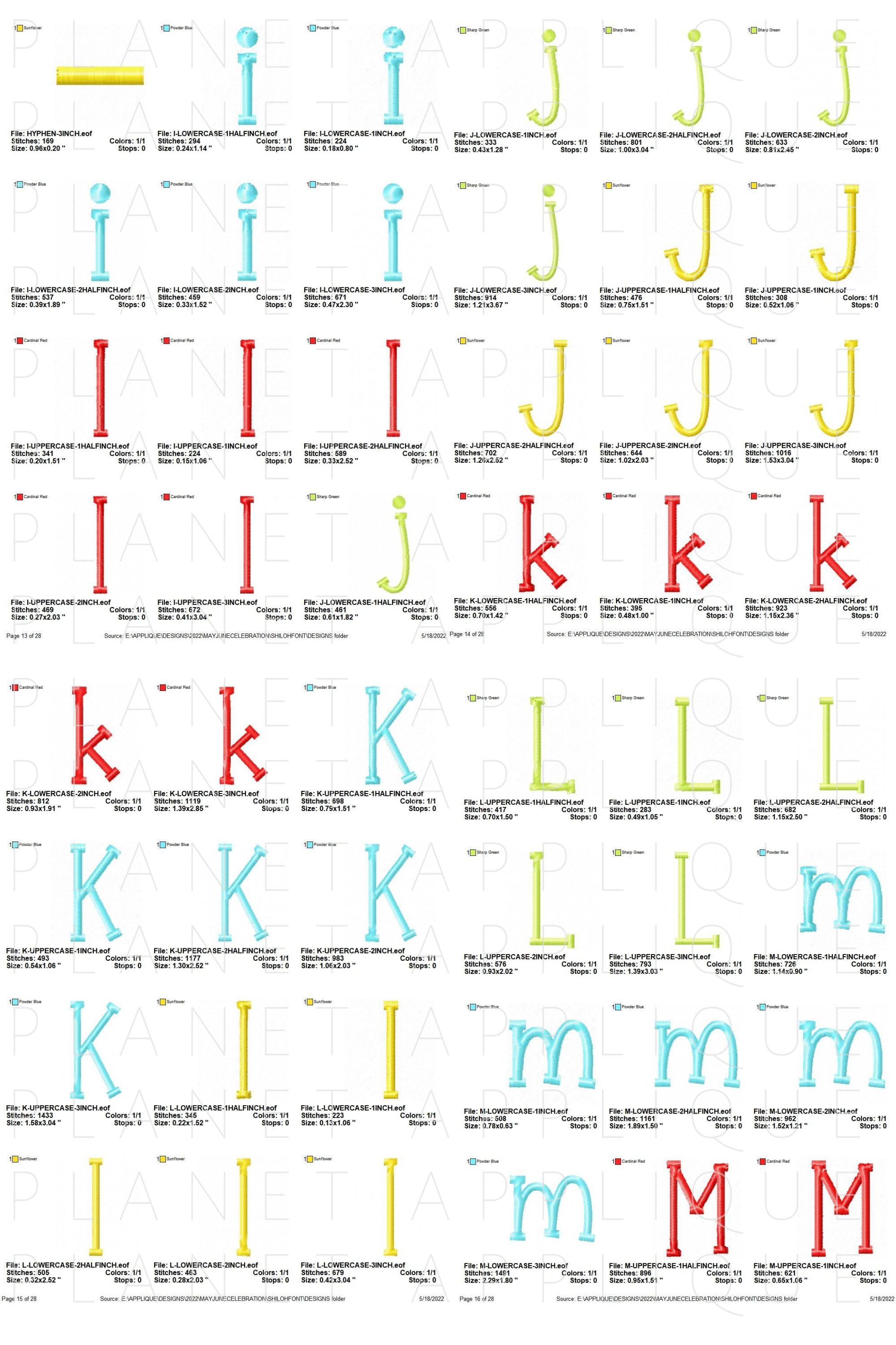 Shiloh Script Monogram Font Alphabet Machine Embroidery Designs ...