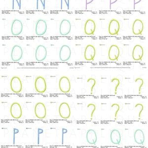 Heidi Script Monogram Font Alphabet Machine Embroidery Designs Birthday ...